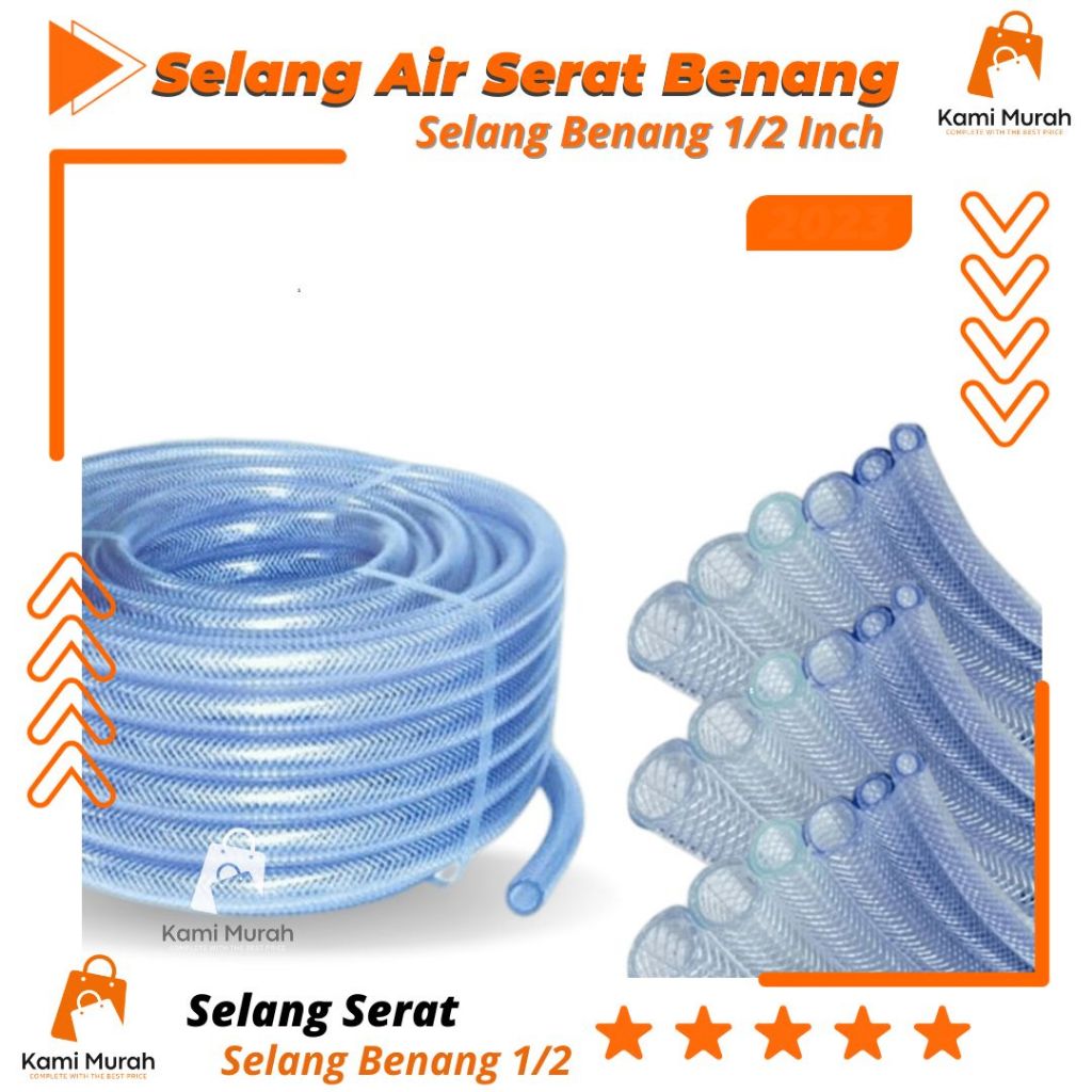 Jual Selang Air Irigasi Taman Serat Benang 1/2 Inch Premium Transparant ...