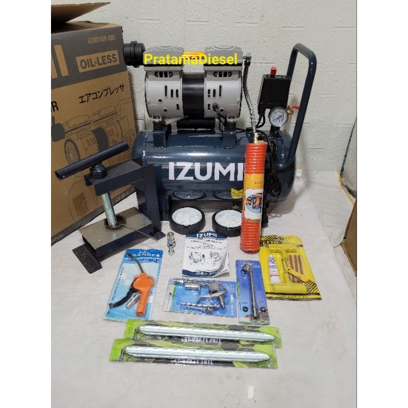 Jual Kompresor Silent IZUMI 1HP+Tambal Ban+Spraygun+Airduster +Pentill ...