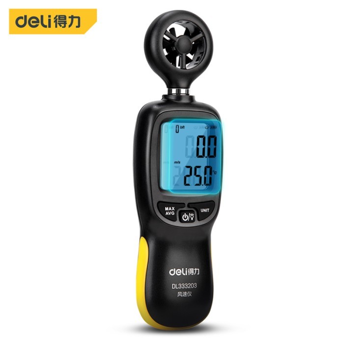 Jual Deli Digital Anemometer Pengukur kecepatan angin Thermometer angin ...