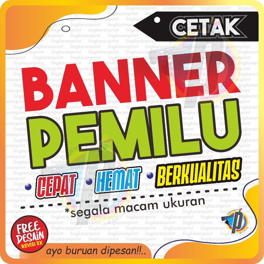 Jual CETAK BANNER PARTAI FREE DESAIN I CETAK SPANDUK / BANNER ...