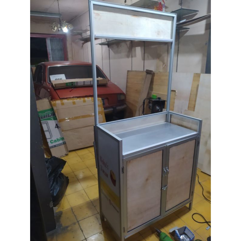 Jual Booth Portable Bakso Lubang Etalase terpisah Gerobak Lipat 1 meter ...