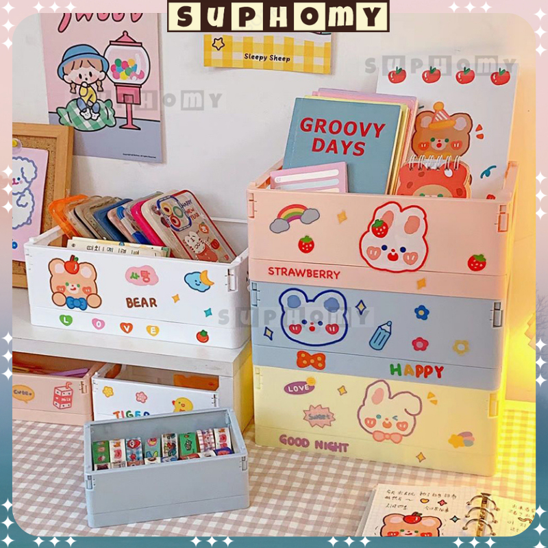 Jual kotak penyimpanan desktop Foldable Storage Box Box Lipat Lemari ...