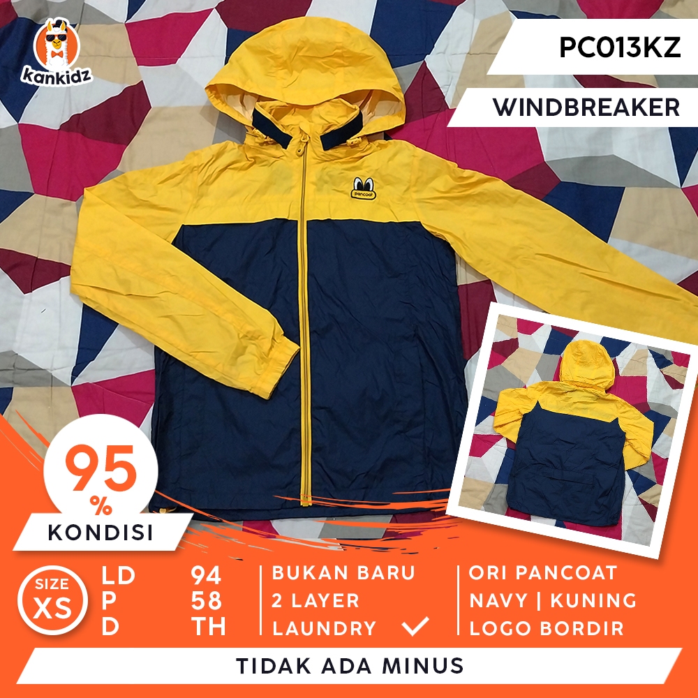 Jual Jaket Windbreaker Pancoat | Navy Kuning Size XS | Shopee Indonesia