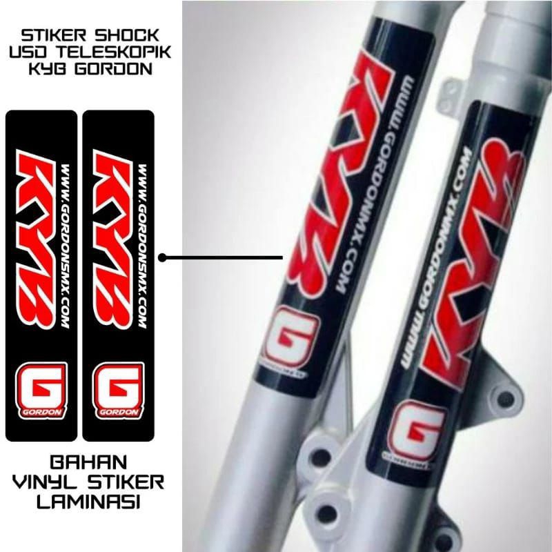 Jual Stiker shock KYB Gordon/sticker shock tele KLX/Gordon satu set ...