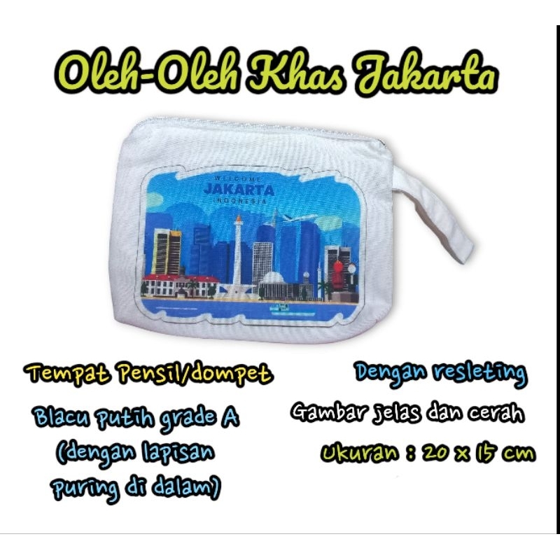Jual OLEH-OLEH KHAS KOTA JAKARTA | PROMO DOMPET POUCH BAHAN SABLON ...