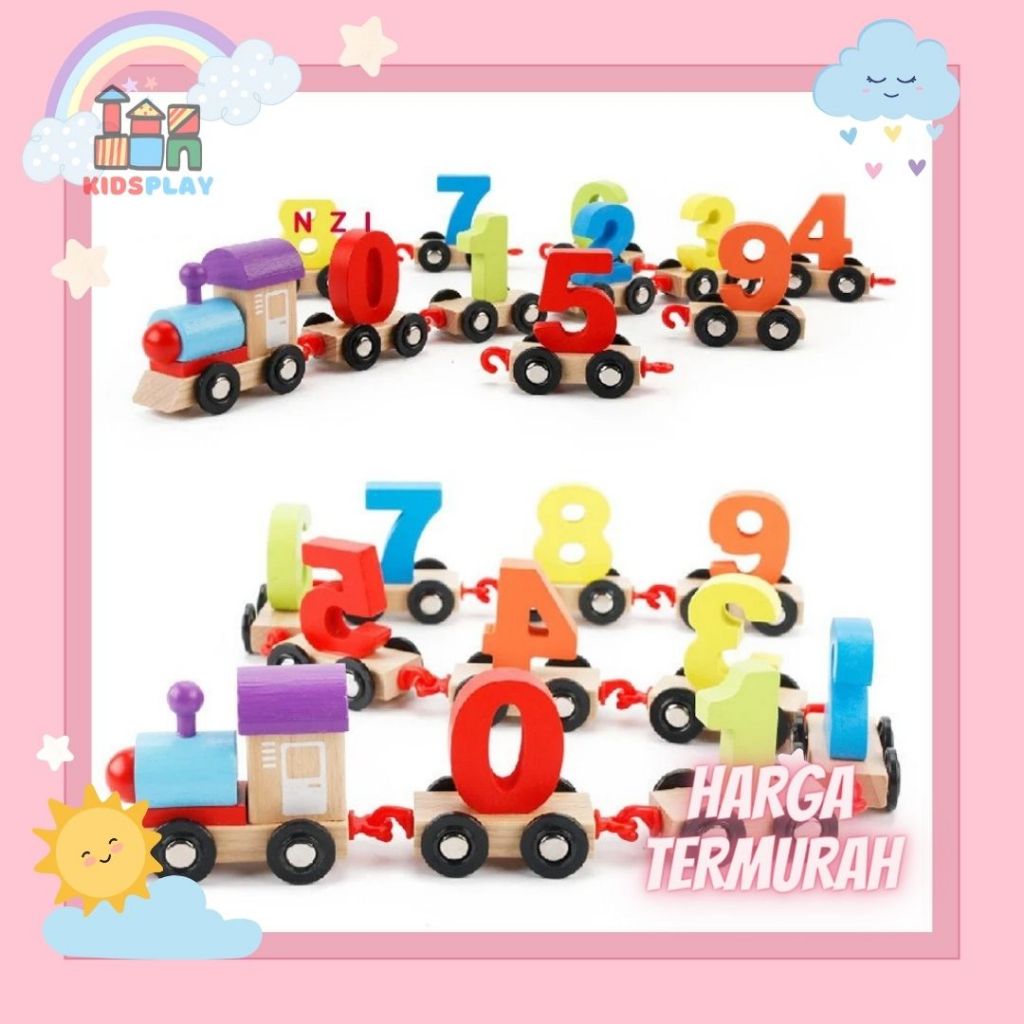 Jual Mainan Wooden Train 123 Kereta Kayu Mainan Kereta Api Mainan ...