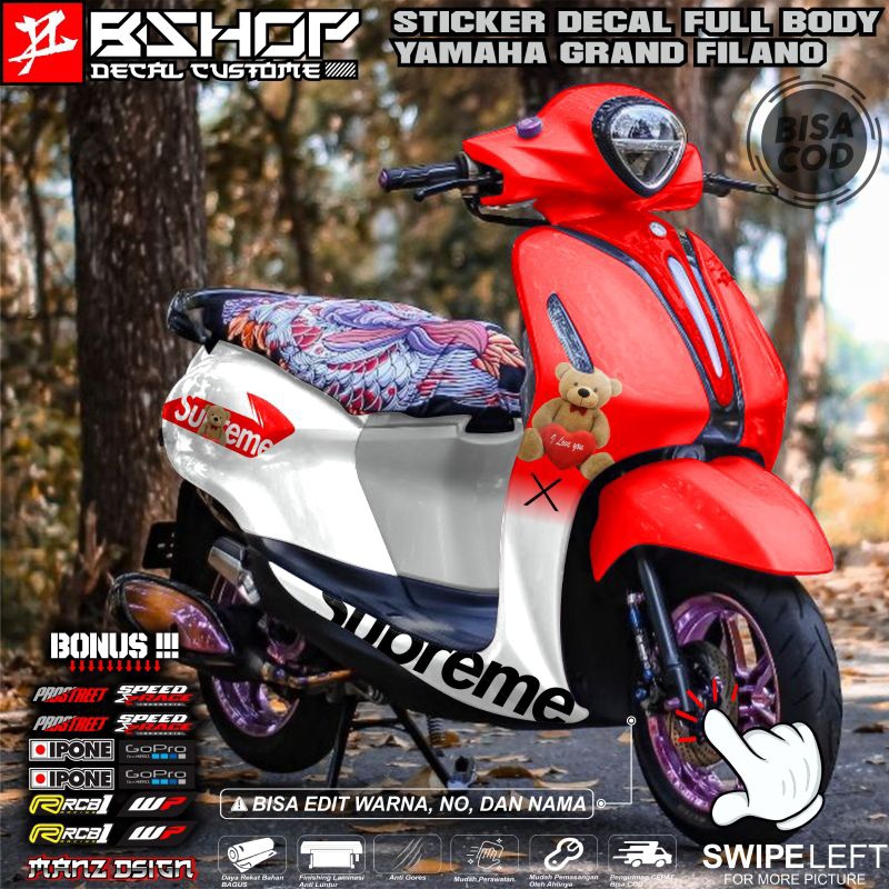 Jual Sticker Decal Full Body Yamaha Grand Filano Motif Suprame Variasi ...