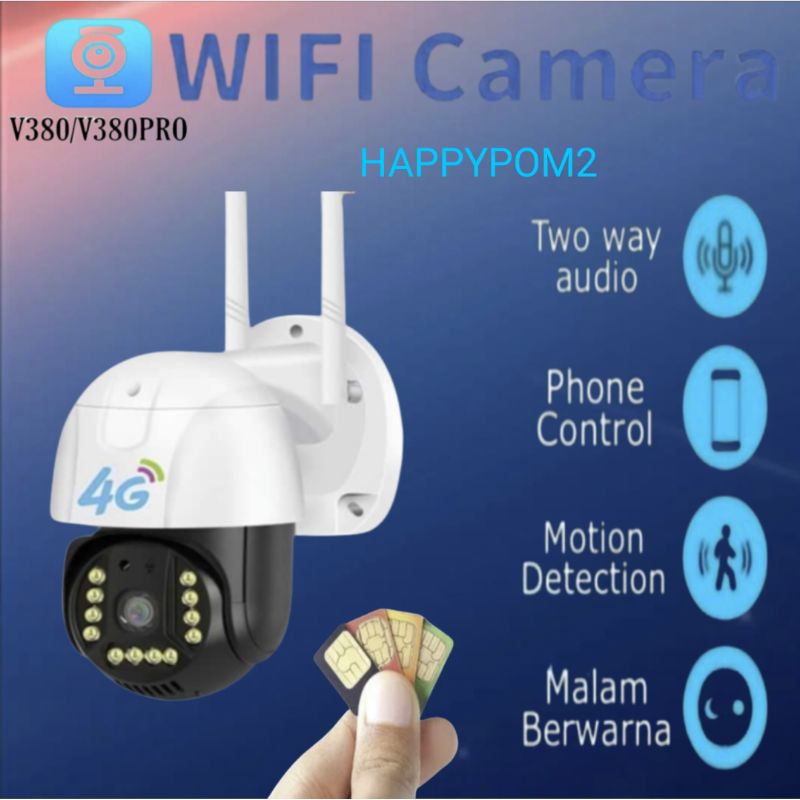 Jual IP CAMERA CCTV OUTDOOR SIMCARD 4G PTZ TWO WAY AUDIO APP V380 PRO | Shopee Indonesia