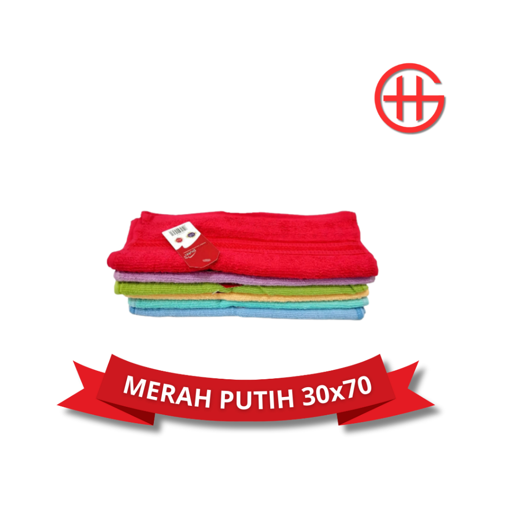 Jual GH Handuk Merah Putih 30x70 | Shopee Indonesia