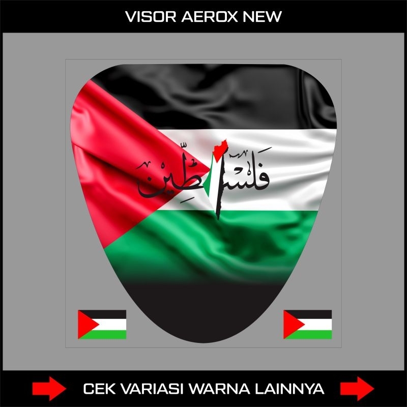 Jual DECAL VISOR AEROX NEW / STIKER VISOR YAMAHA AEROX / PALESTINE ...