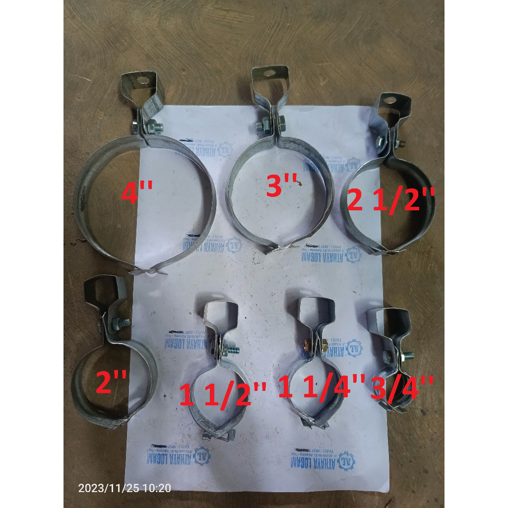 Jual klem gantung clamp besi untuk pipa besi atau paralon hanger clamp ...