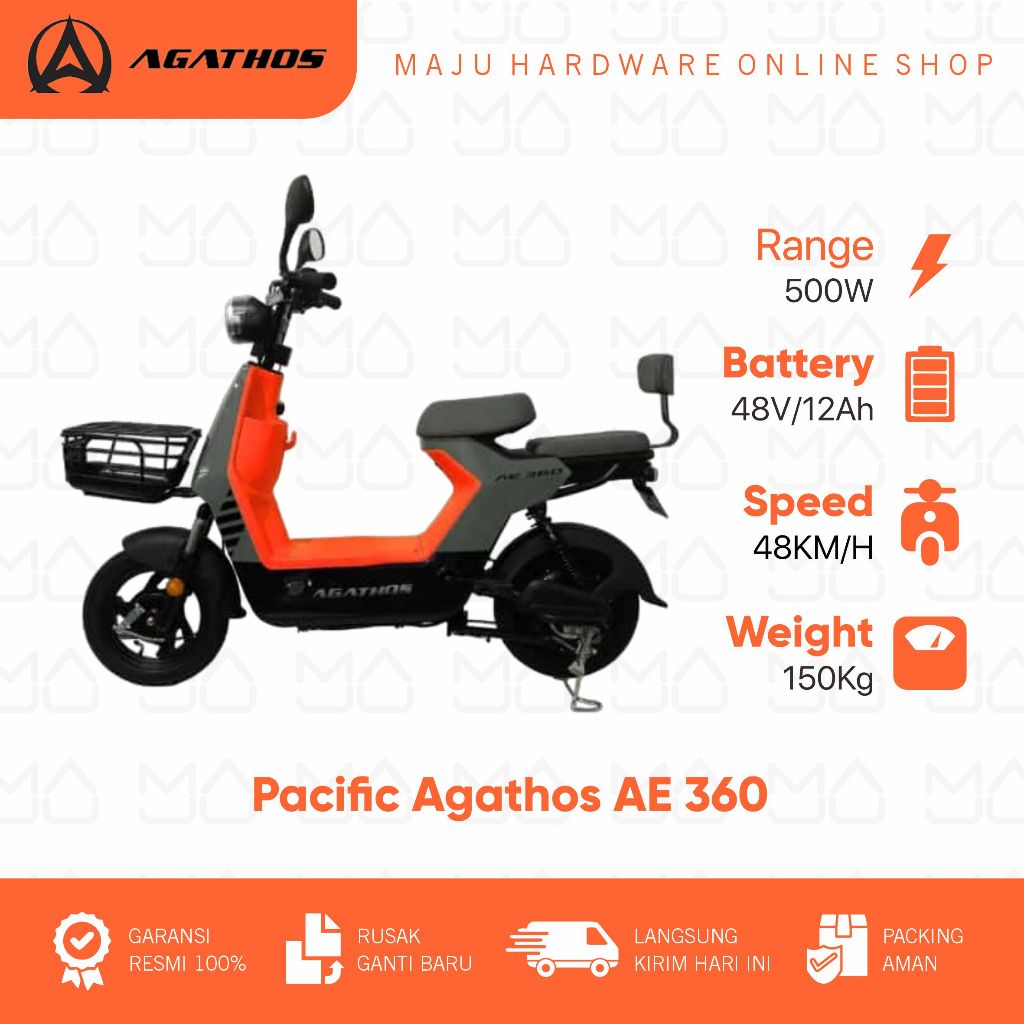 Jual Sepeda Listrik Pacific Agathos AE 360 500WATT 48V 12AH - Garansi Resmi | Shopee Indonesia