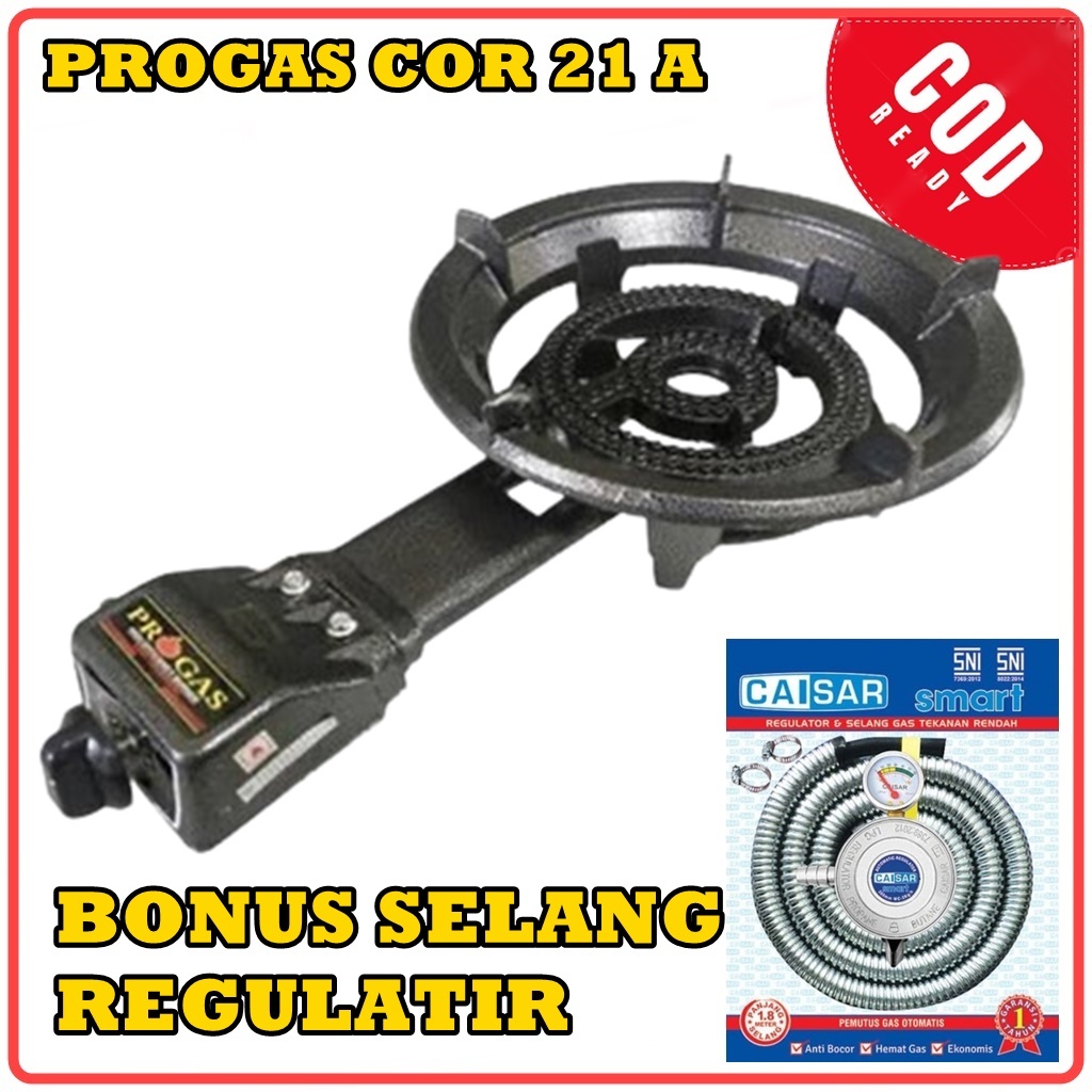 Jual KOMPOR COR API SERIBU PROGAS 21A + BONUS SELANG REGULATOR | Shopee ...
