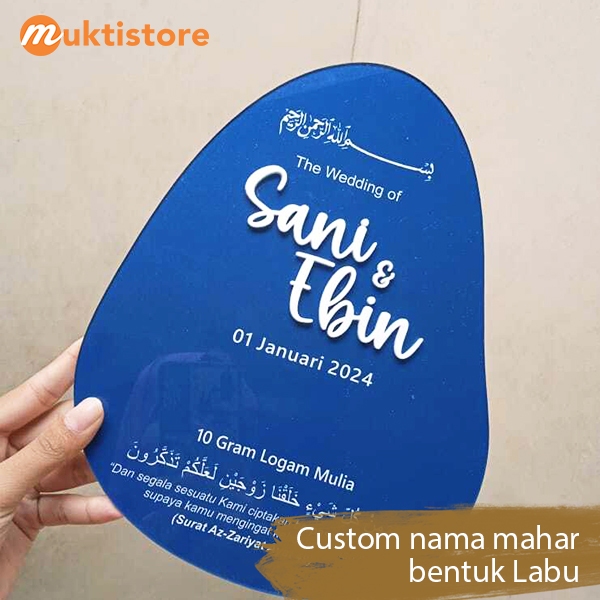 Jual Akrilik Brush Bentuk Labu Akrilik Nama Tanggal Nominal Isian Mahar ...