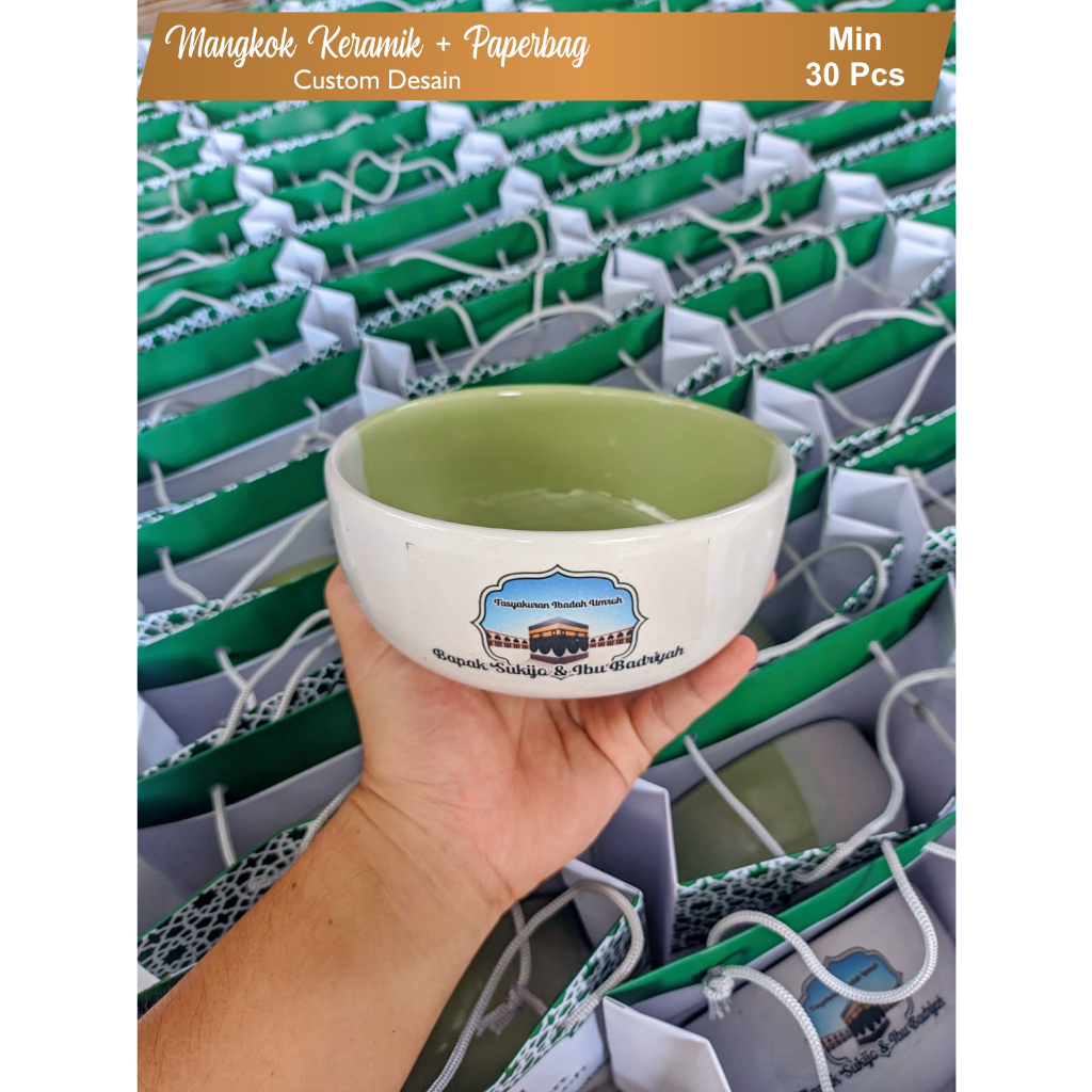 Jual MANGKOK CUSTOM FULL COLOUR DECAL + PAPERBAG CUSTOM | Shopee Indonesia