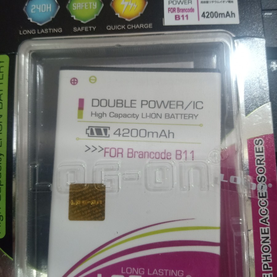 Jual Baterai BATRE Battery Log On Double Power Double IC BRANCODE B11 | Shopee Indonesia