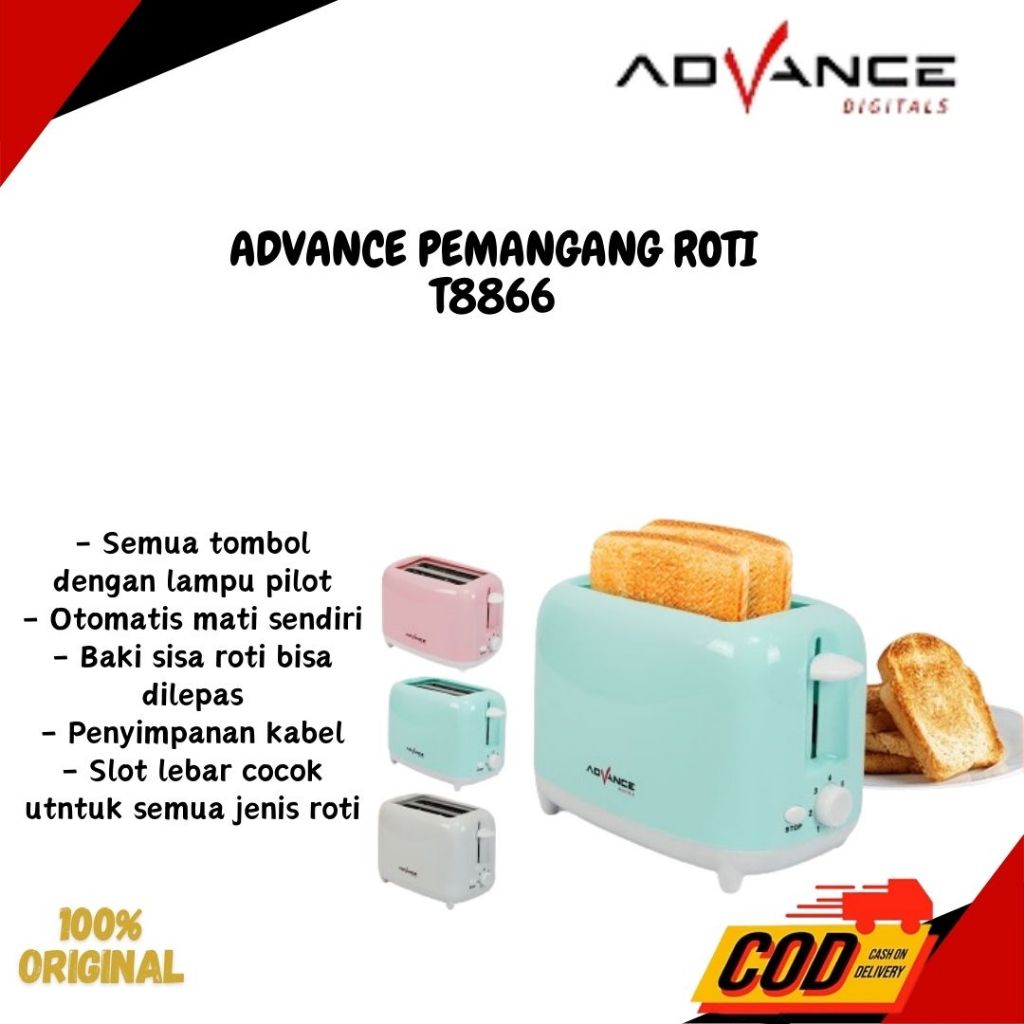 Jual ADVANCE PEMANGGANG ROTI LISTRIKTOASTER T-8866 | Shopee Indonesia