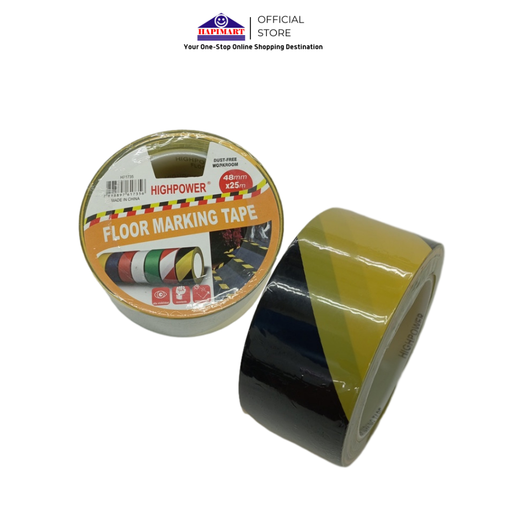 Jual Lakban Lantai/Floor Marking Tape/Lakban Lantai Hitam Kuning 48MMx25M | Shopee Indonesia