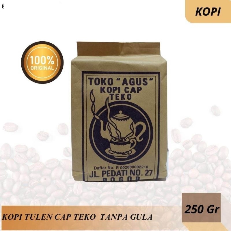 Jual KOPI HITAM CAP TEKO KHAS BOGOR ASLI TOKO AGUS 250 GRAM TANPA GULA ...