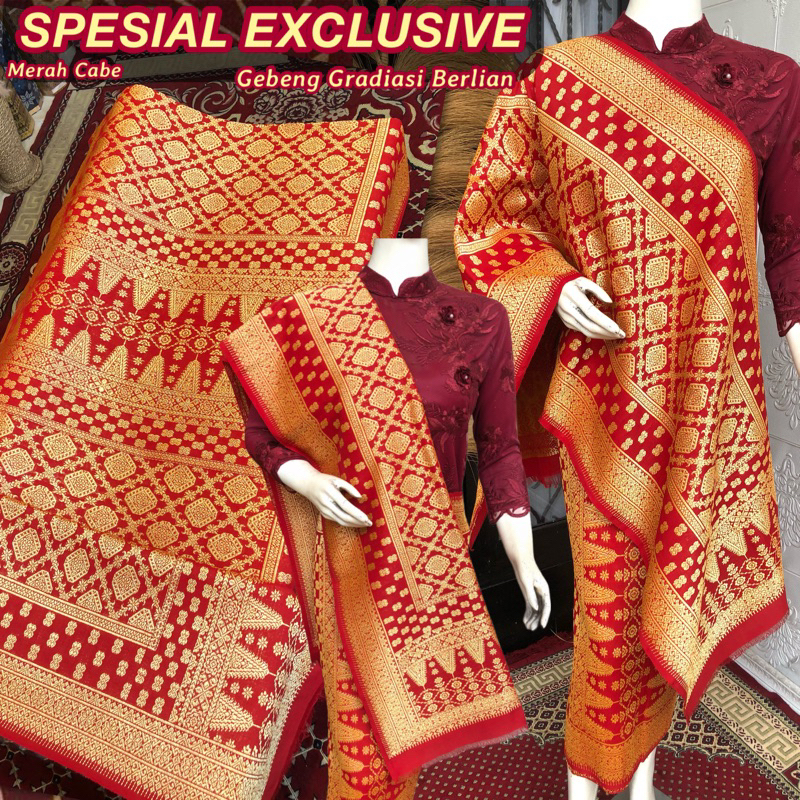 Jual SUPER MEWAH Exclusive Songket Lepus Berlian Gradiasi ORI Grade A TERLARIS Songket Tenun ...