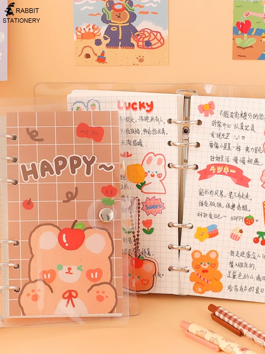 Jual Binder note A6 cute peach / Buku catatan 100 lembar/ Notebook ...