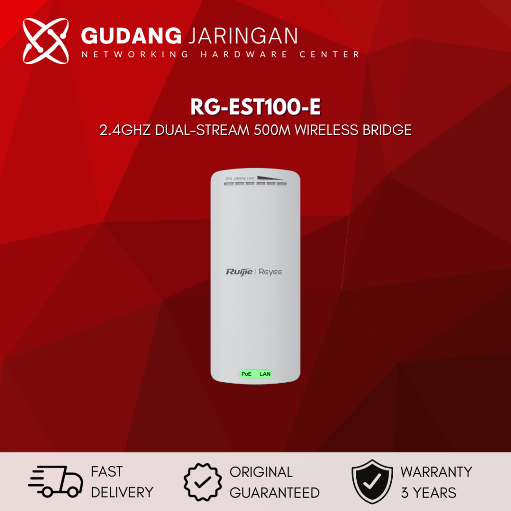 Jual RG-EST100-E RUIJIE REYEE 2.4GHz Dual-stream 500m Wireless Bridge | Shopee Indonesia
