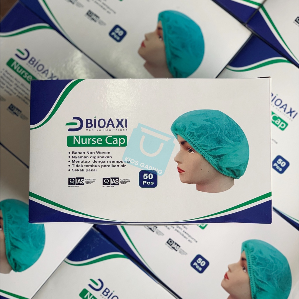 Jual Bioaxi NURSE CAP Hair Net / Penutup Kepala Medis Non Woven 100 pcs ...