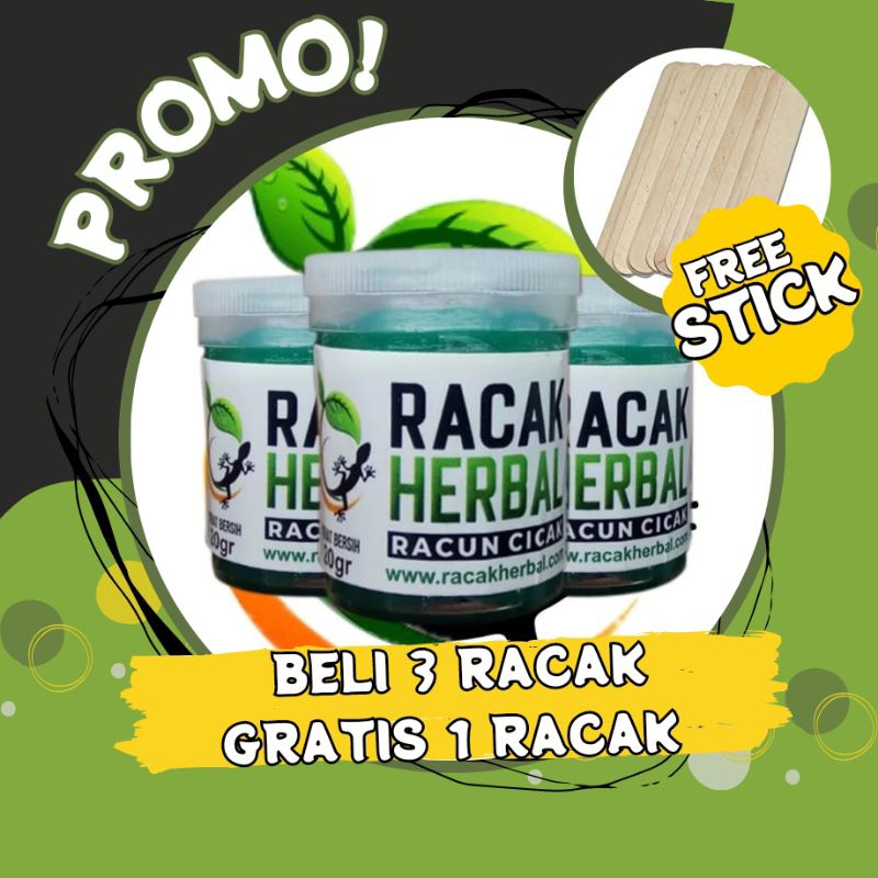 Jual Racun cicak herbal alami racak herbal beli 3 gratis 1 | Shopee ...