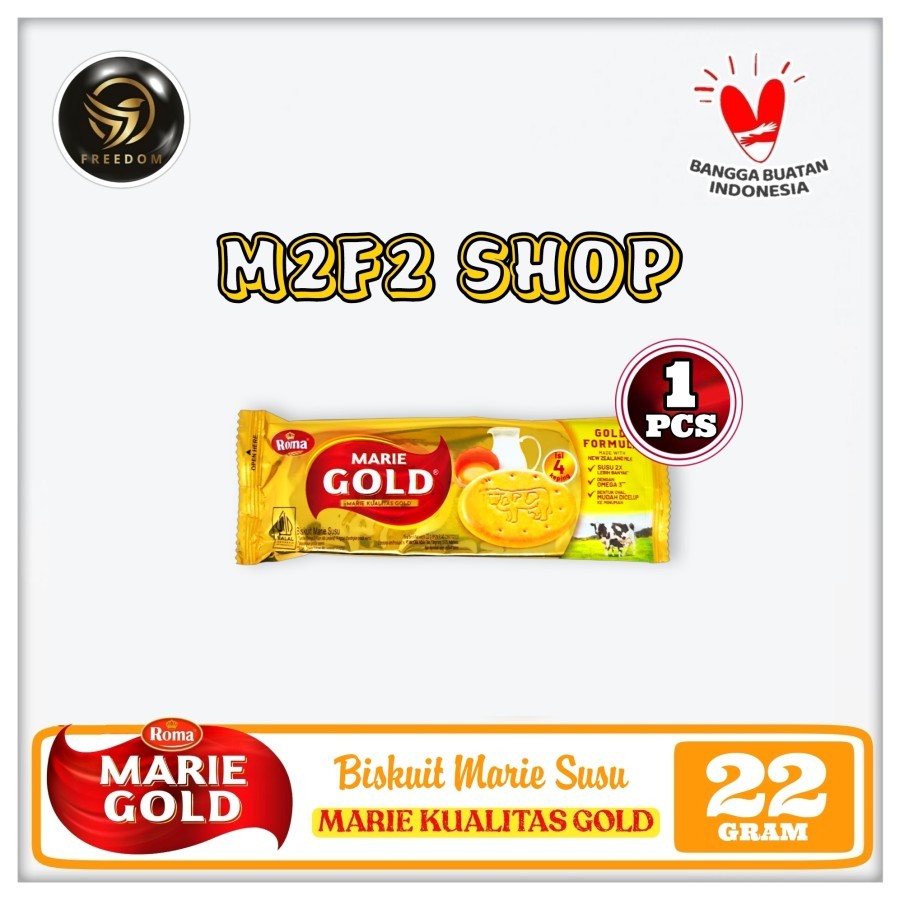 Jual Roma Biskuit Marie Gold Omega 3 Original Sachet - 22 gr (Kemasan ...