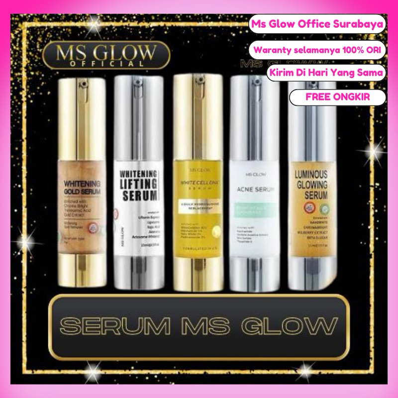 Jual SERUM MS GLOW WHITENING SERUM GOLD SERUM LIFTING SERUM ACNE SERUM ...