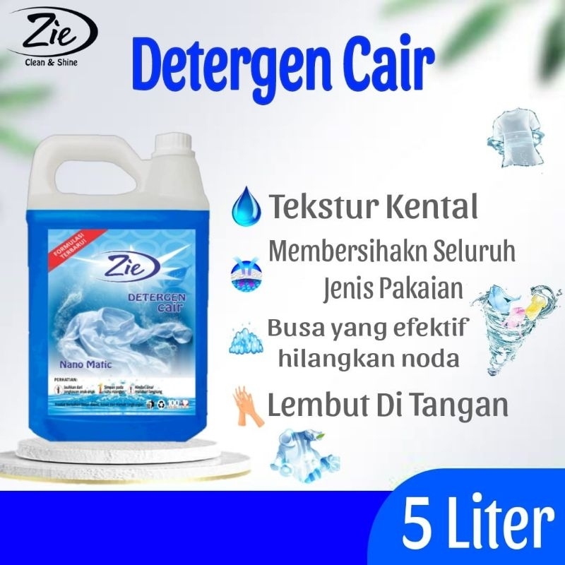Jual DETERGEN CAIR NANO MATIC ZIE CLEAN 5000 ML | Shopee Indonesia