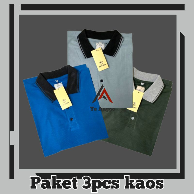 Jual Promo 3pcs Baju Kaos Polos Pria Poloshirt Kerah Lengan Pendek ... Jual Promo 3pcs Baju Kaos Polos Pria Poloshirt Kerah Lengan Pendek ...