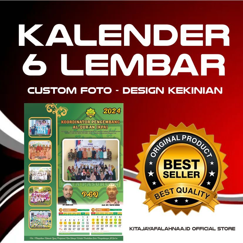 Jual (CUSTOM) Kalender Dinding 2025, 6 Lembar (2 Bulanan), Design ...