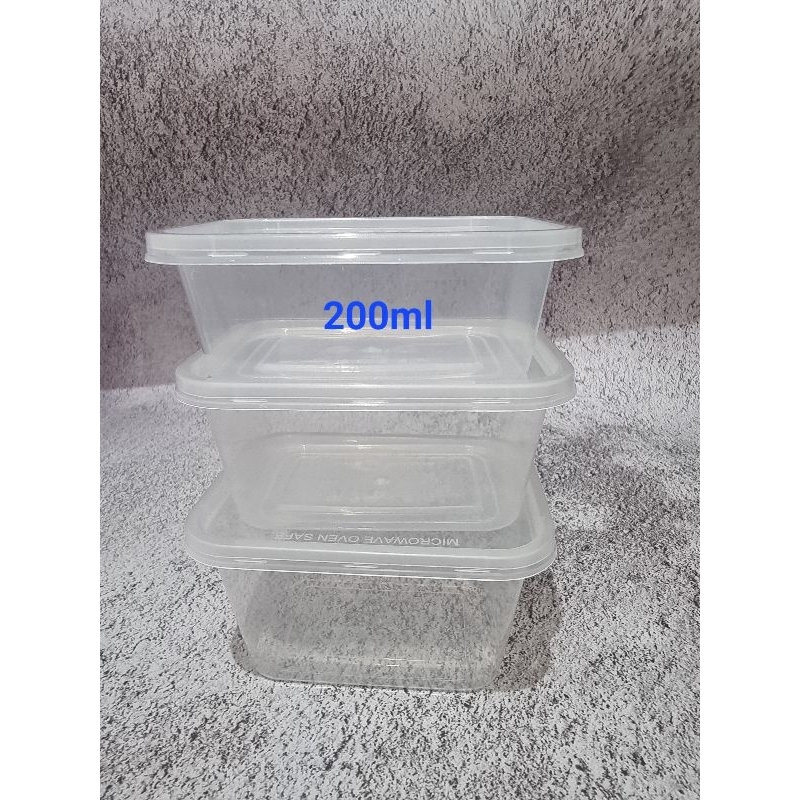 Jual Kotak Makan Plastik/ Thinwall/ Food Container - Persegi Panjang/Rectangle 200ml GROSIR SAWO ...