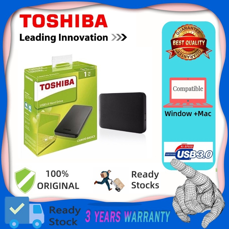 Jual Toshiba portable external hardisk 2T/1T hard drive data storage HDD | Shopee Indonesia