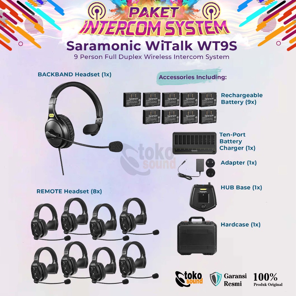 Jual Saramonic WiTalk WT9S - 9 Person Full Duplex Wireless Intercom System | Shopee Indonesia