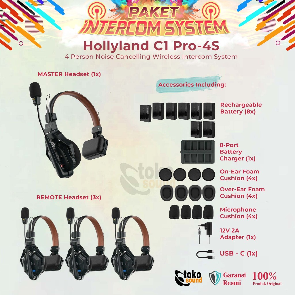 Jual Hollyland Solidcom C1 Pro 4S - Full Duplex Wireless Intercom System | Shopee Indonesia