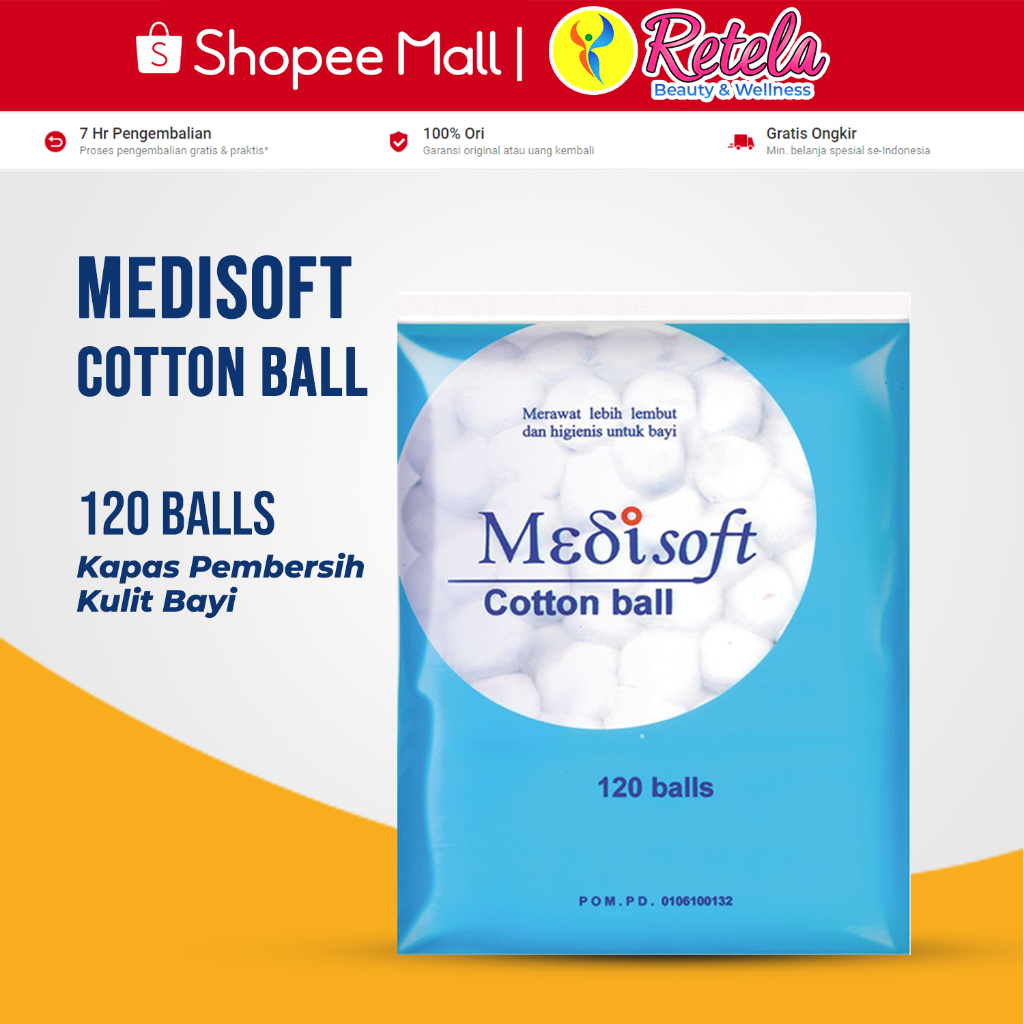 Jual Medisoft Cotton Ball isi 120 Balls / Kapas Bulat | Shopee Indonesia
