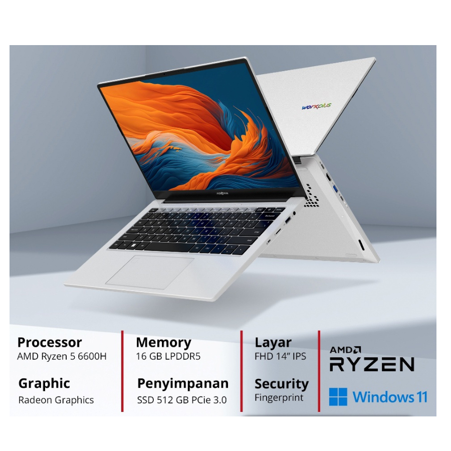 Jual ADVAN Laptop Workplus AMD Ryzen 5 6600H 14'' FHD IPS 16Gb 512Gb ...