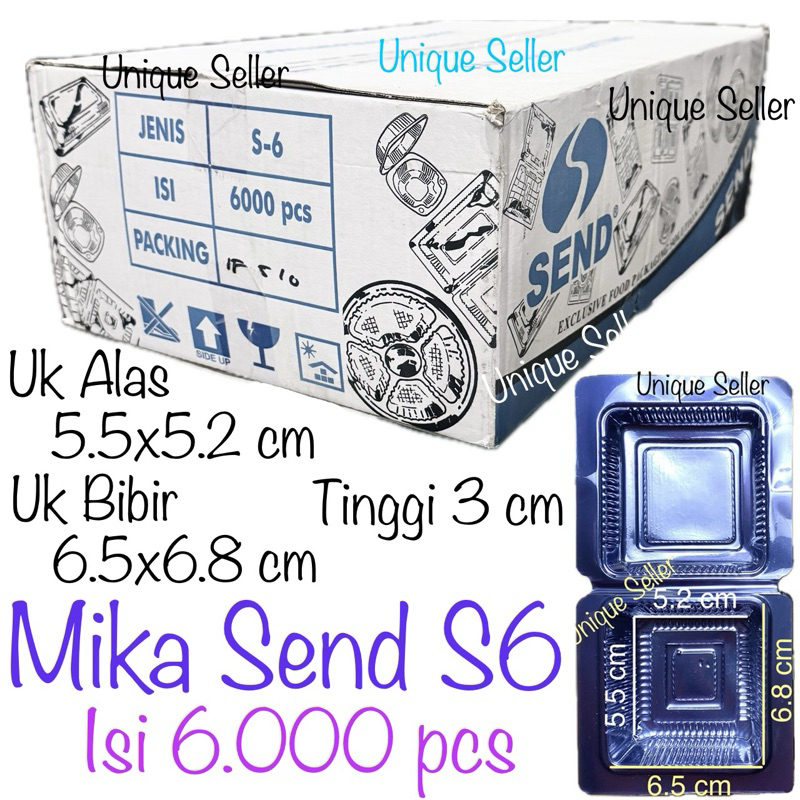 Jual [1 Dus] Mika Send 6 S-6 6T isi 6.000 pcs / Mika Kue 6T / Mika Send ...