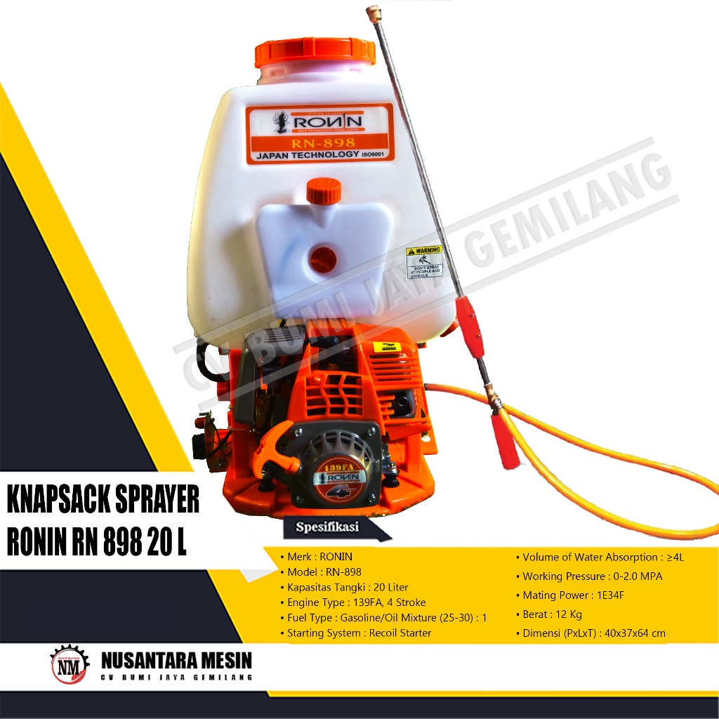 Jual MESIN SEMPROT HAMA / KNAPSACK SPRAYER RONIN RN 898 20 L | Shopee Indonesia