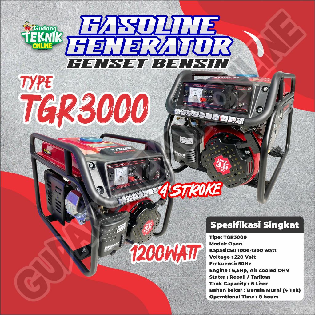 Jual Genset 1200 Watt TGR3000 TIGER x MG2500AVR MUSTANG / Portable ...