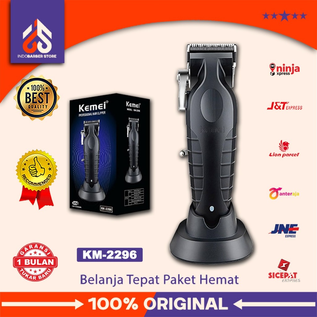 Jual Clipper Kemei KM 2296 Alat Cukur Eletrik Pangkas Rambut Barbershop Original | Shopee Indonesia