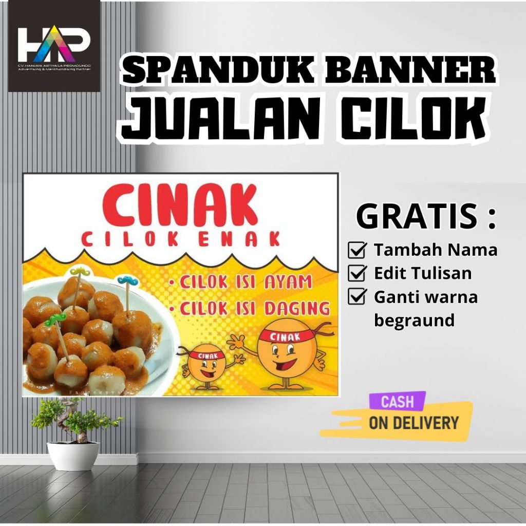Jual SPANDUK BANNER JUALAN CILOK DESAIN KEKINIAN | Shopee Indonesia