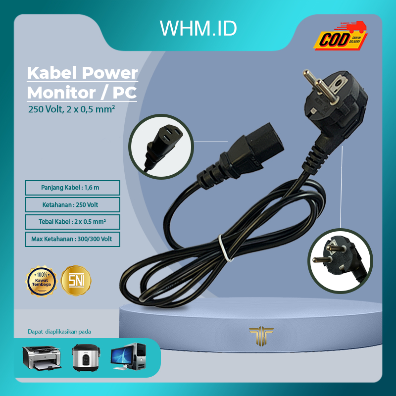 Jual KABEL POWER PC / KOMPUTER / Kabel Printer / Kabel CPU Cable ...