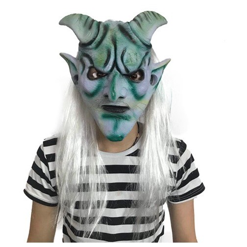 Jual Topeng Pesta topeng halloween Wajah Hantu Horor Halloween Wig ...