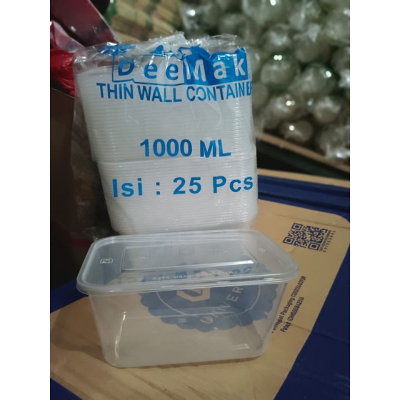 Jual Thinwall Food Container Persegi 1000ml isi 25pc | Shopee Indonesia