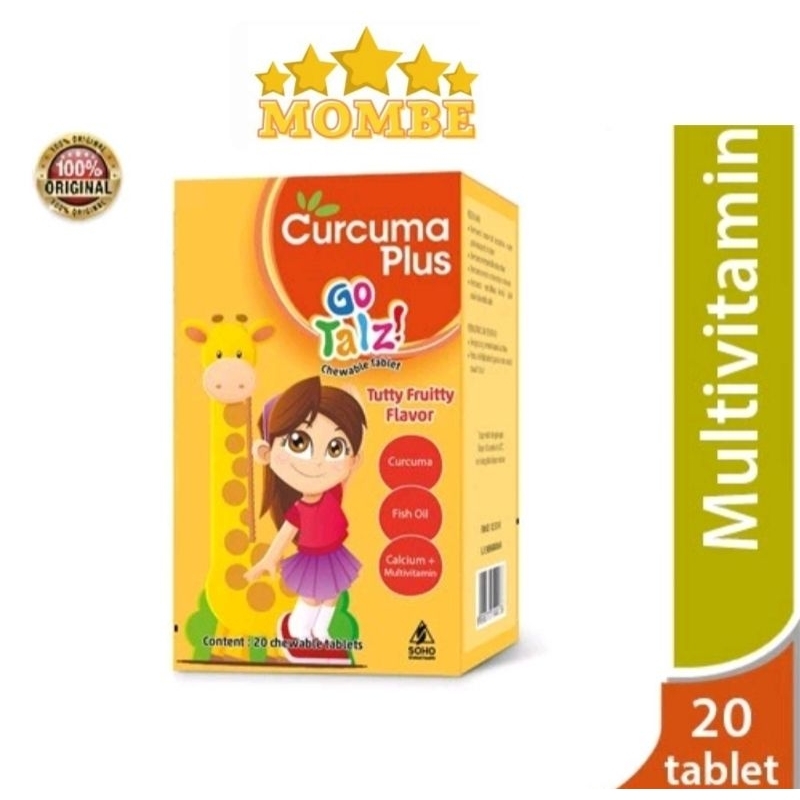 Jual CURCUMA PLUS GROW TABLET HISAP MULTIVITAMIN RASA JERUK-20 TABLET ...