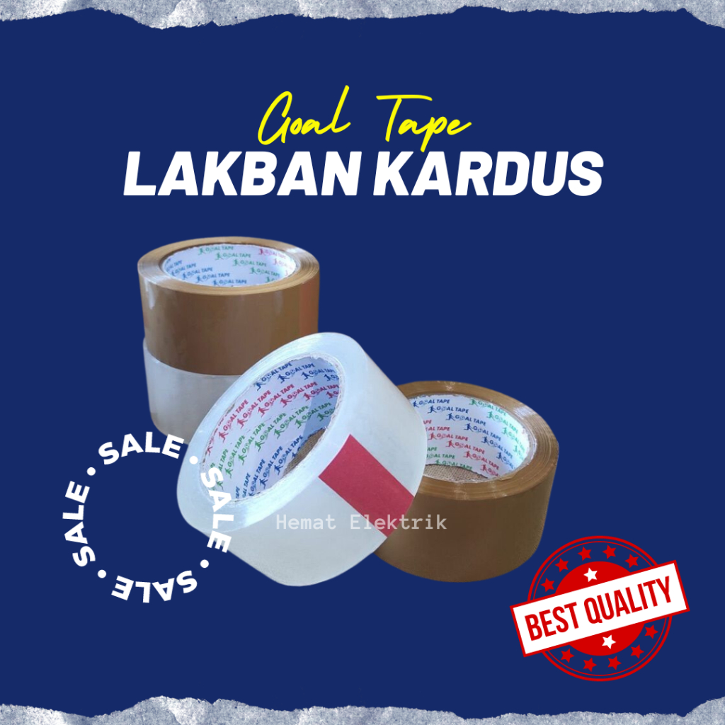 Jual Lakban Bening Coklat Besar 2 Inch 100 Yard Goal Tape Solasi ...