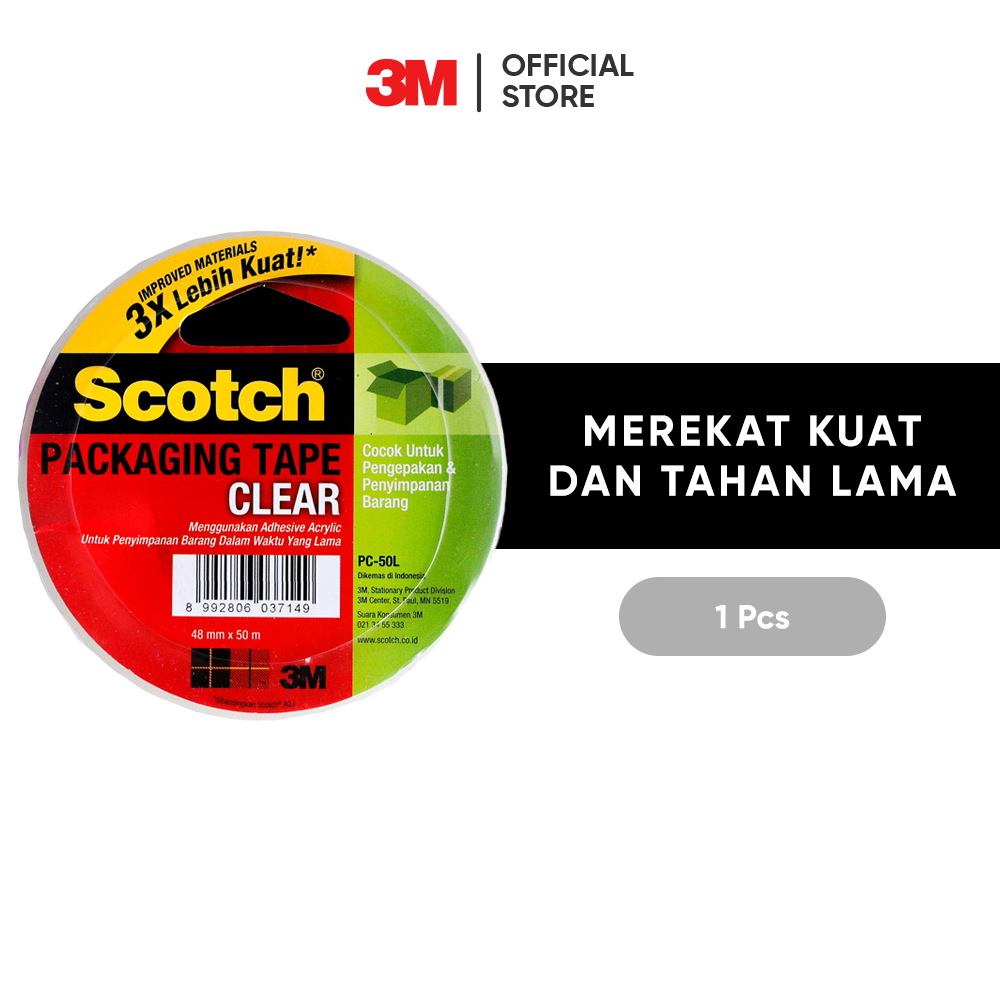 Jual 3M™ Scotch® Packaging Tape Clear, Merekat kuat & tahan lama, 1 pc ...